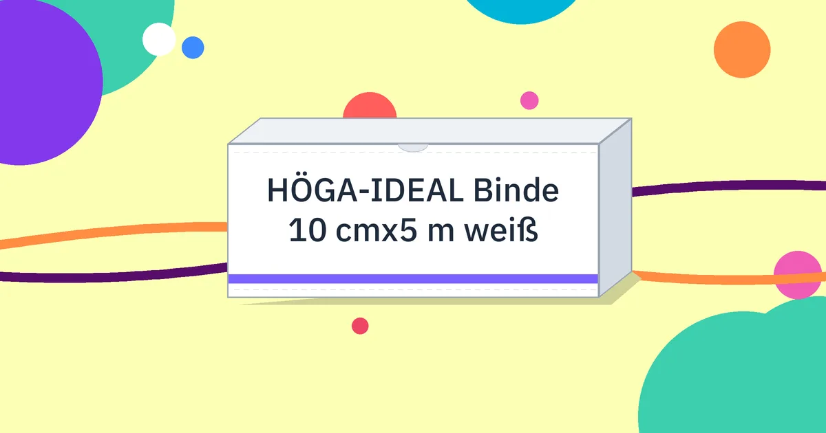 Symbolbild: Packung mit der Aufschrift HÖGA-IDEAL Binde 10 cmx5 m weiß (PZN 00359385) – Verfügbarkeit und Bezug in Apotheken in Frankfurt am Main