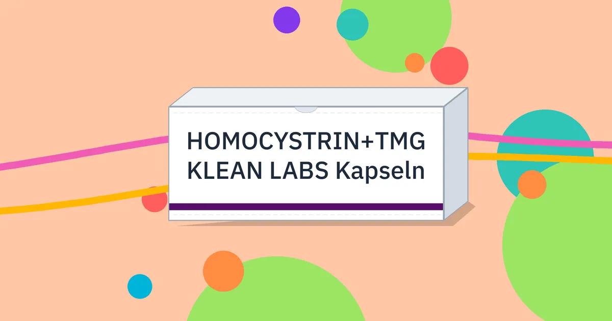 Symbolbild: Packung mit der Aufschrift HOMOCYSTRIN+TMG KLEAN LABS Kapseln (PZN 19364242) – Verfügbarkeit und Bezug in Apotheken in Frankfurt am Main