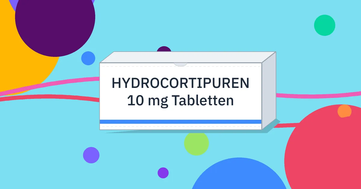 Symbolbild: Packung mit der Aufschrift HYDROCORTIPUREN 10 mg Tabletten (PZN 18019980) – Verfügbarkeit und Bezug in Apotheken in Frankfurt am Main