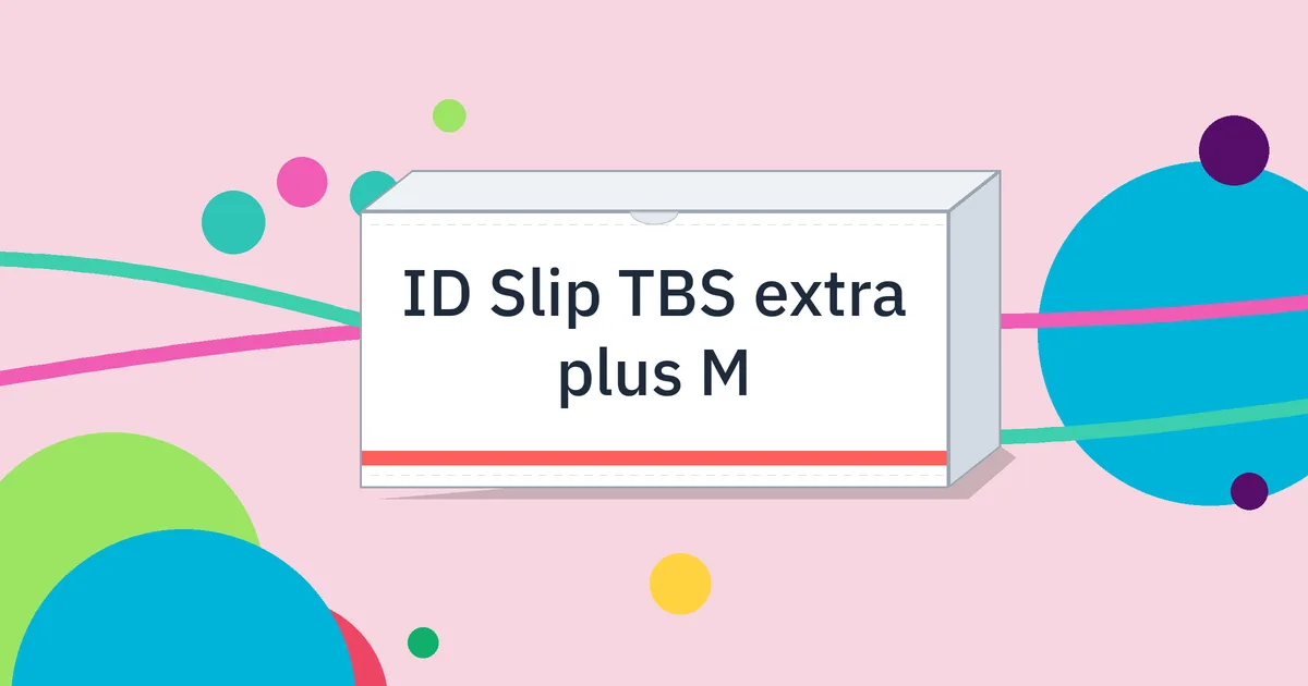 Symbolbild: Packung mit der Aufschrift ID Slip TBS extra plus M (PZN 16626523) – Verfügbarkeit und Bezug in Apotheken in Frankfurt am Main