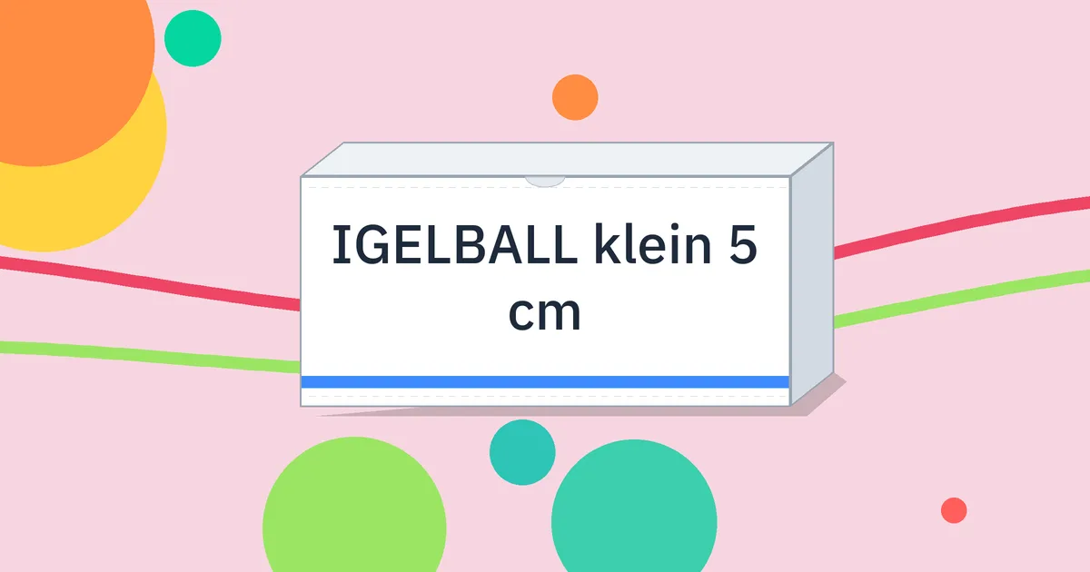 Symbolbild: Packung mit der Aufschrift IGELBALL klein 5 cm (PZN 01235277) – Verfügbarkeit und Bezug in Apotheken in Frankfurt am Main