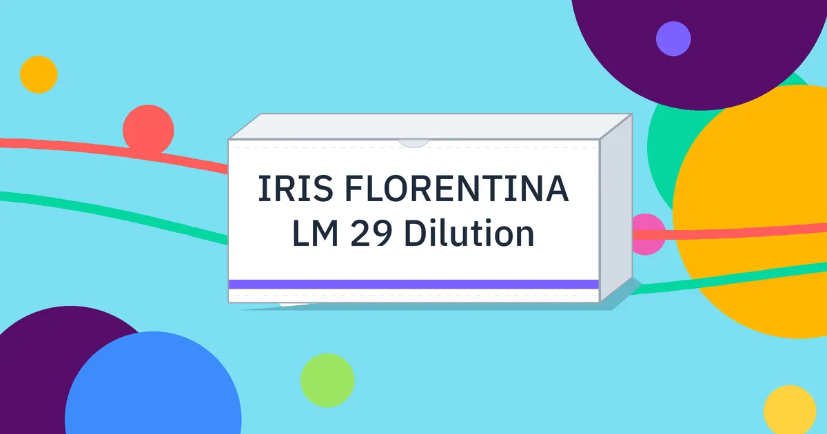 Symbolbild: Packung mit der Aufschrift IRIS FLORENTINA LM 29 Dilution (PZN 13561125) – Verfügbarkeit und Bezug in Apotheken in Frankfurt am Main