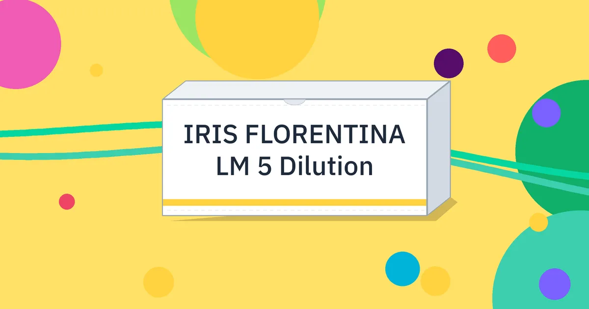 Symbolbild: Packung mit der Aufschrift IRIS FLORENTINA LM 5 Dilution (PZN 13560864) – Verfügbarkeit und Bezug in Apotheken in Frankfurt am Main