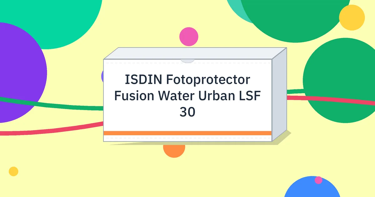 Symbolbild: Packung mit der Aufschrift ISDIN Fotoprotector Fusion Water Urban LSF 30 (PZN 16573821) – Verfügbarkeit und Bezug in Apotheken in Frankfurt am Main