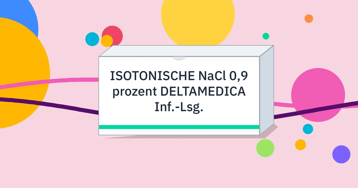 Symbolbild: Packung mit der Aufschrift ISOTONISCHE NaCl 0,9 prozent DELTAMEDICA Inf.-Lsg. (PZN 06340599) – Verfügbarkeit und Bezug in Apotheken in Frankfurt am Main
