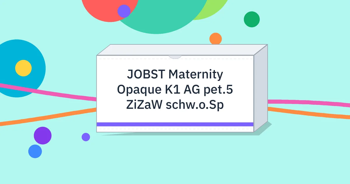 Symbolbild: Packung mit der Aufschrift JOBST Maternity Opaque K1 AG pet.5 ZiZaW schw.o.Sp (PZN 15852708) – Verfügbarkeit und Bezug in Apotheken in Frankfurt am Main