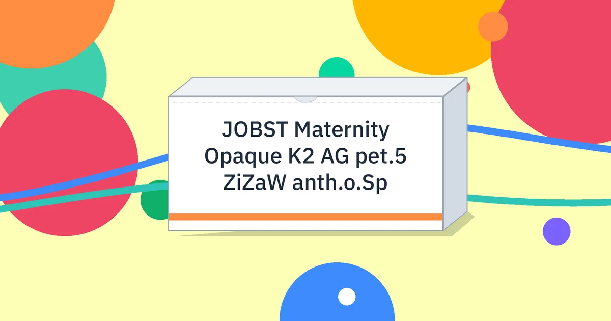 Symbolbild: Packung mit der Aufschrift JOBST Maternity Opaque K2 AG pet.5 ZiZaW anth.o.Sp (PZN 15856221) – Verfügbarkeit und Bezug in Apotheken in Frankfurt am Main