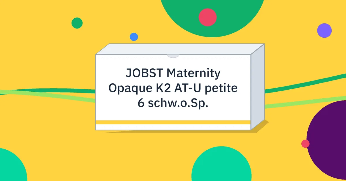 Symbolbild: Packung mit der Aufschrift JOBST Maternity Opaque K2 AT-U petite 6 schw.o.Sp. (PZN 15854191) – Verfügbarkeit und Bezug in Apotheken in Frankfurt am Main
