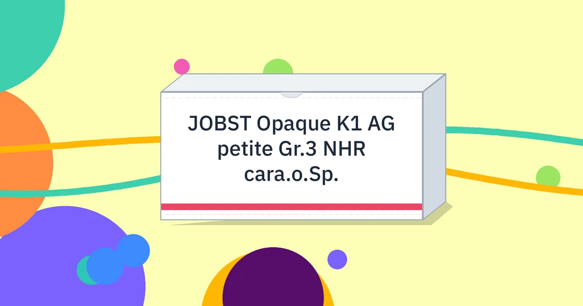 Symbolbild: Packung mit der Aufschrift JOBST Opaque K1 AG petite Gr.3 NHR cara.o.Sp. (PZN 13088060) – Verfügbarkeit und Bezug in Apotheken in Frankfurt am Main