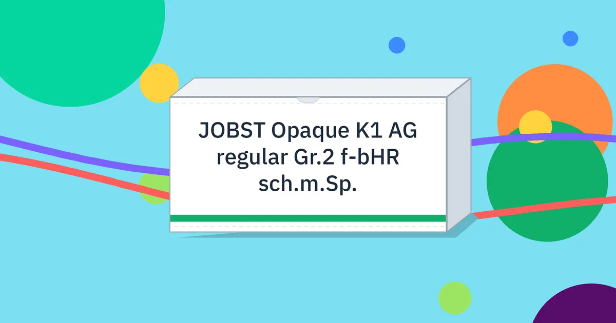 Symbolbild: Packung mit der Aufschrift JOBST Opaque K1 AG regular Gr.2 f-bHR sch.m.Sp. (PZN 13090766) – Verfügbarkeit und Bezug in Apotheken in Frankfurt am Main