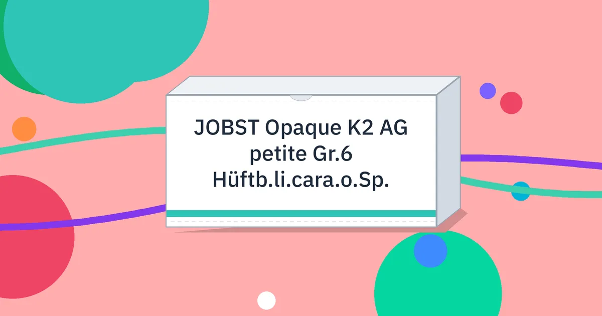 Symbolbild: Packung mit der Aufschrift JOBST Opaque K2 AG petite Gr.6 Hüftb.li.cara.o.Sp. (PZN 13113935) – Verfügbarkeit und Bezug in Apotheken in Frankfurt am Main