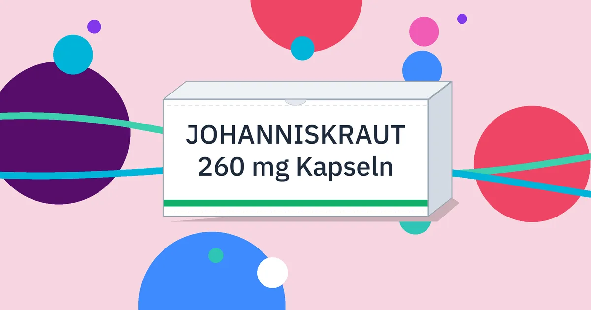 Symbolbild: Packung mit der Aufschrift JOHANNISKRAUT 260 mg Kapseln (PZN 17191352) – Verfügbarkeit und Bezug in Apotheken in Frankfurt am Main