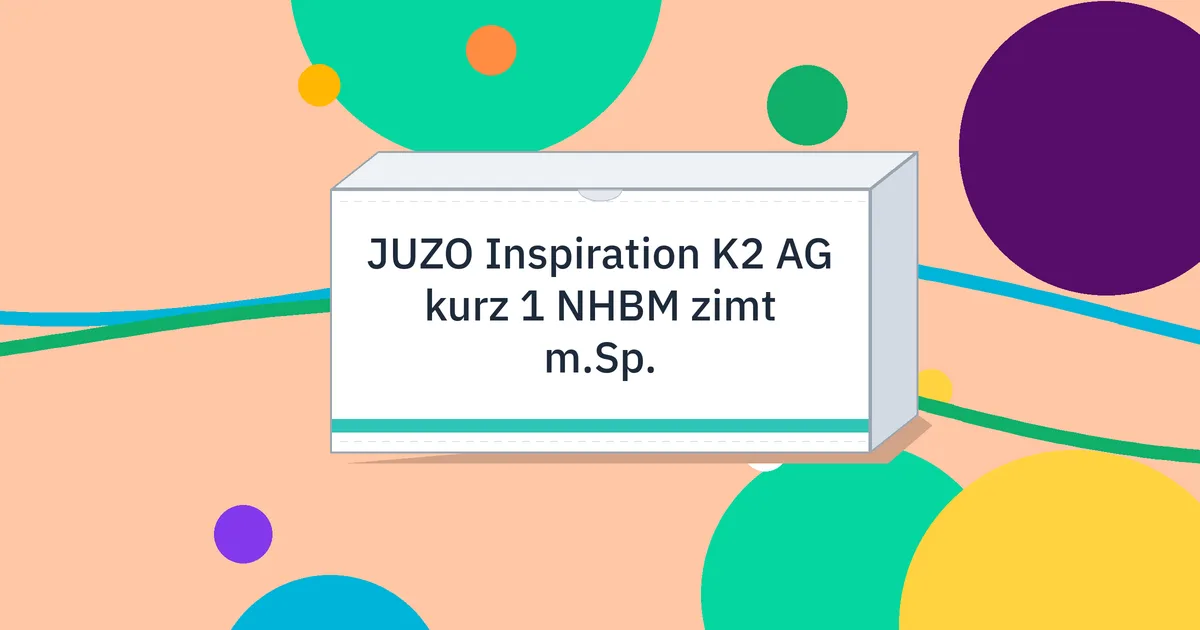 Symbolbild: Packung mit der Aufschrift JUZO Inspiration K2 AG kurz 1 NHBM zimt m.Sp. (PZN 14920750) – Verfügbarkeit und Bezug in Apotheken in Frankfurt am Main