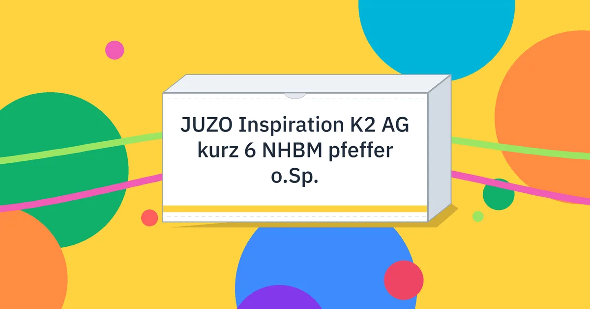 Symbolbild: Packung mit der Aufschrift JUZO Inspiration K2 AG kurz 6 NHBM pfeffer o.Sp. (PZN 14950627) – Verfügbarkeit und Bezug in Apotheken in Frankfurt am Main