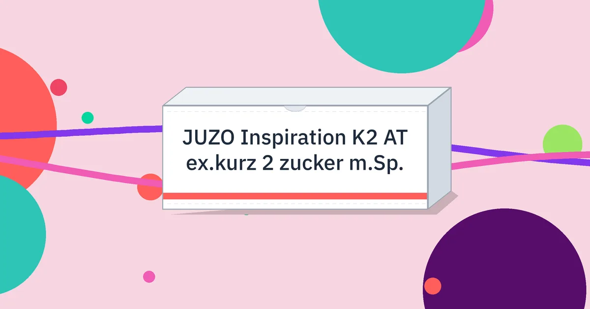 Symbolbild: Packung mit der Aufschrift JUZO Inspiration K2 AT ex.kurz 2 zucker m.Sp. (PZN 14952810) – Verfügbarkeit und Bezug in Apotheken in Frankfurt am Main