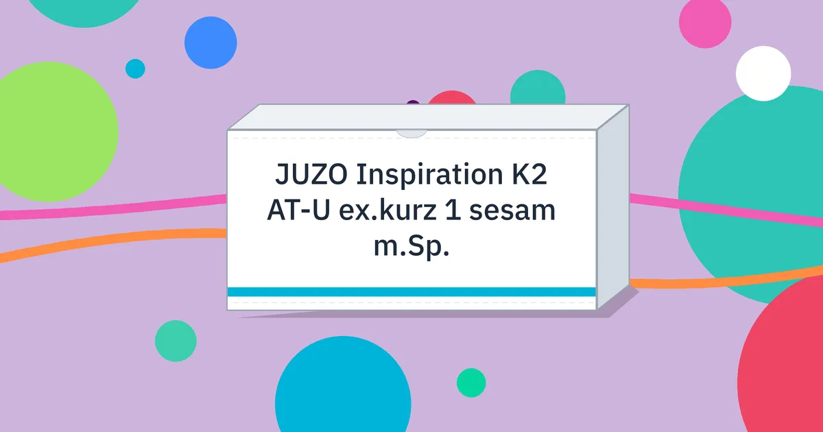 Symbolbild: Packung mit der Aufschrift JUZO Inspiration K2 AT-U ex.kurz 1 sesam m.Sp. (PZN 14952483) – Verfügbarkeit und Bezug in Apotheken in Frankfurt am Main