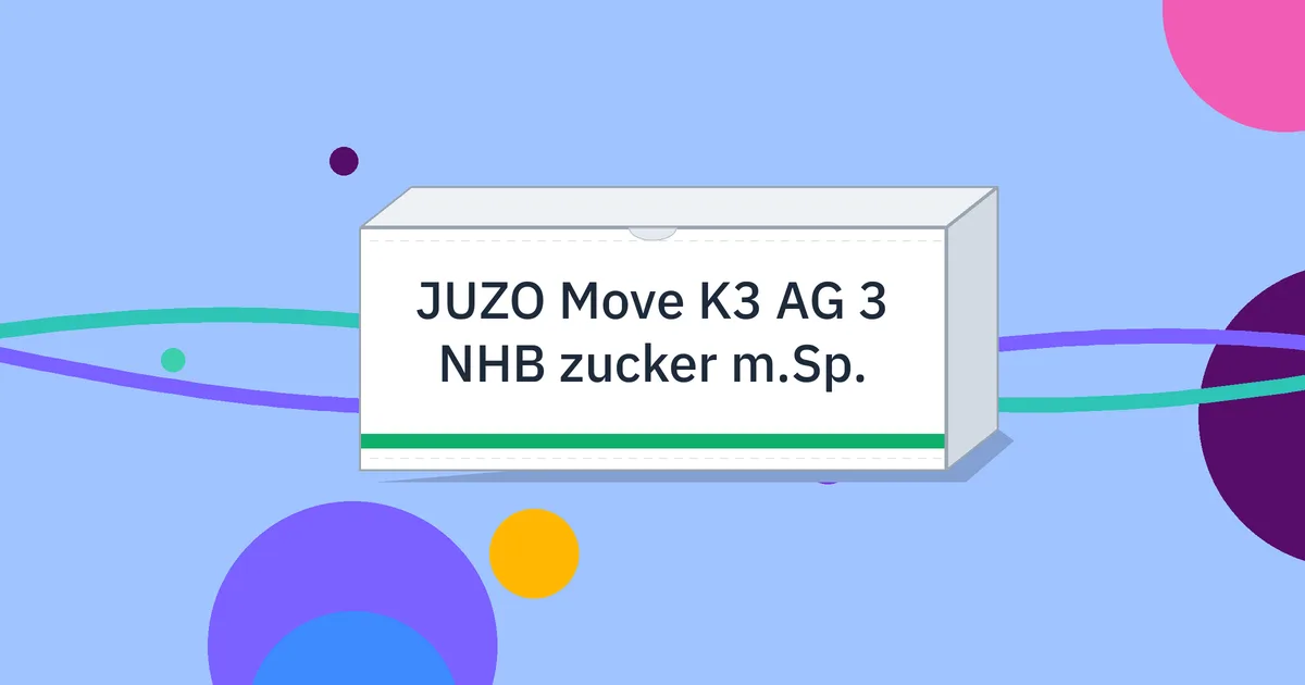 Symbolbild: Packung mit der Aufschrift JUZO Move K3 AG 3 NHB zucker m.Sp. (PZN 18575103) – Verfügbarkeit und Bezug in Apotheken in Frankfurt am Main