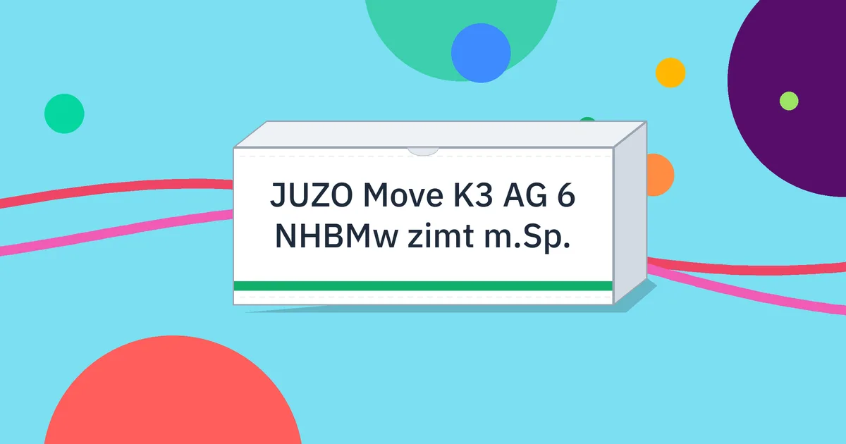 Symbolbild: Packung mit der Aufschrift JUZO Move K3 AG 6 NHBMw zimt m.Sp. (PZN 18574983) – Verfügbarkeit und Bezug in Apotheken in Frankfurt am Main