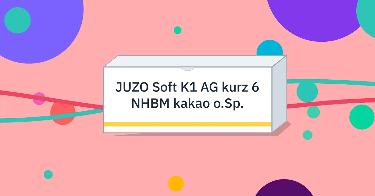 Symbolbild: Packung mit der Aufschrift JUZO Soft K1 AG kurz 6 NHBM kakao o.Sp. (PZN 14995357) – Verfügbarkeit und Bezug in Apotheken in Frankfurt am Main
