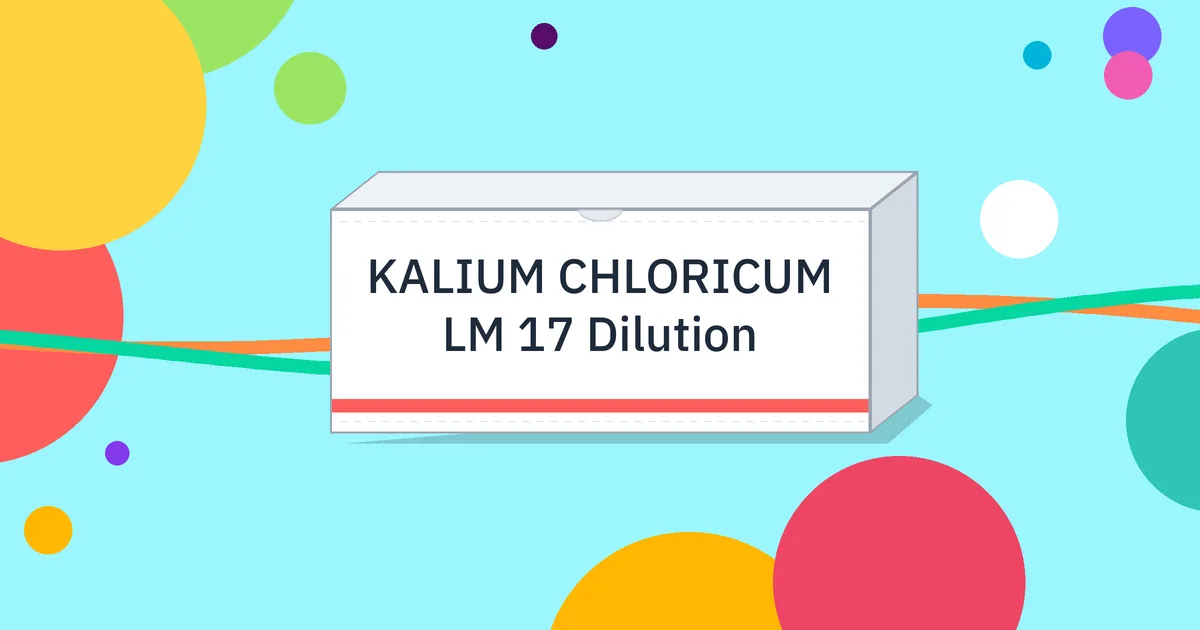 Symbolbild: Packung mit der Aufschrift KALIUM CHLORICUM LM 17 Dilution (PZN 12918795) – Verfügbarkeit und Bezug in Apotheken in Frankfurt am Main