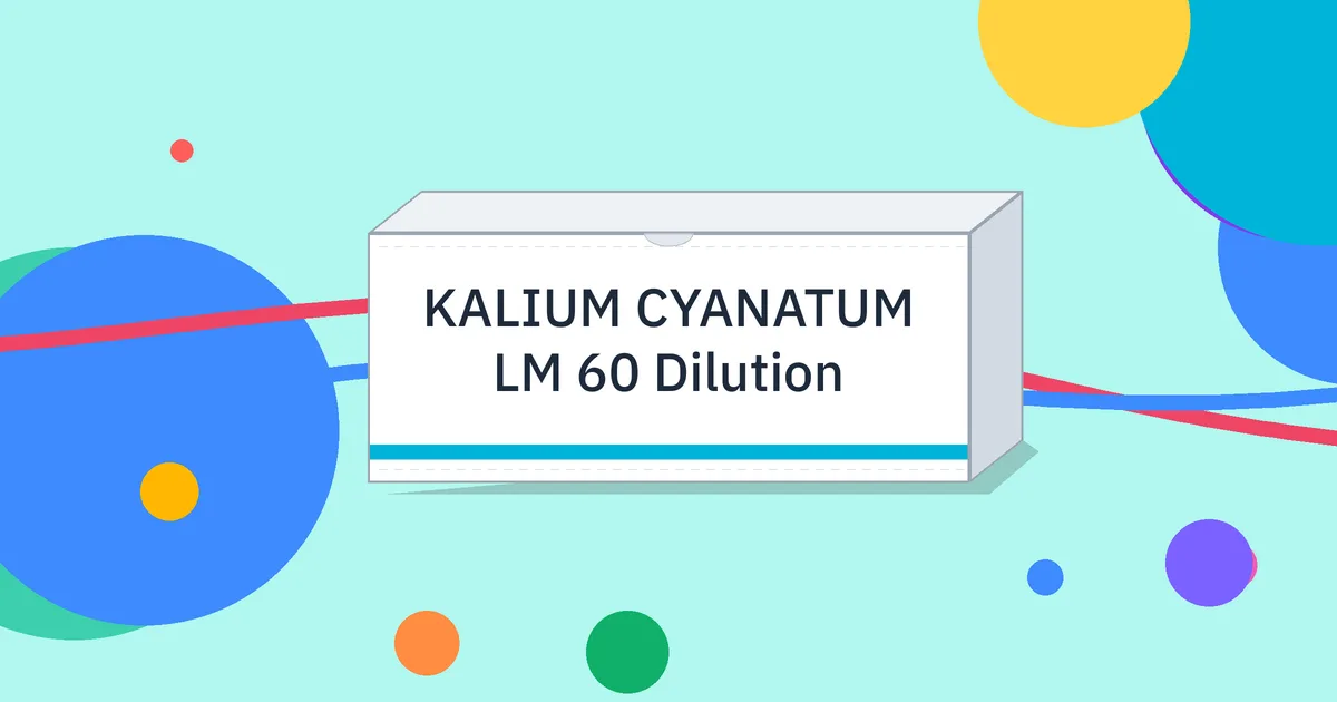 Symbolbild: Packung mit der Aufschrift KALIUM CYANATUM LM 60 Dilution (PZN 12920852) – Verfügbarkeit und Bezug in Apotheken in Frankfurt am Main