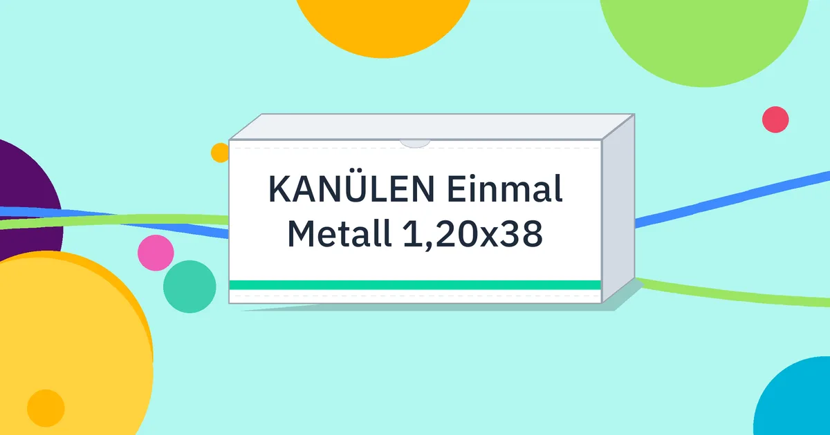 Symbolbild: Packung mit der Aufschrift KANÜLEN Einmal Metall 1,20x38 (PZN 01964792) – Verfügbarkeit und Bezug in Apotheken in Frankfurt am Main