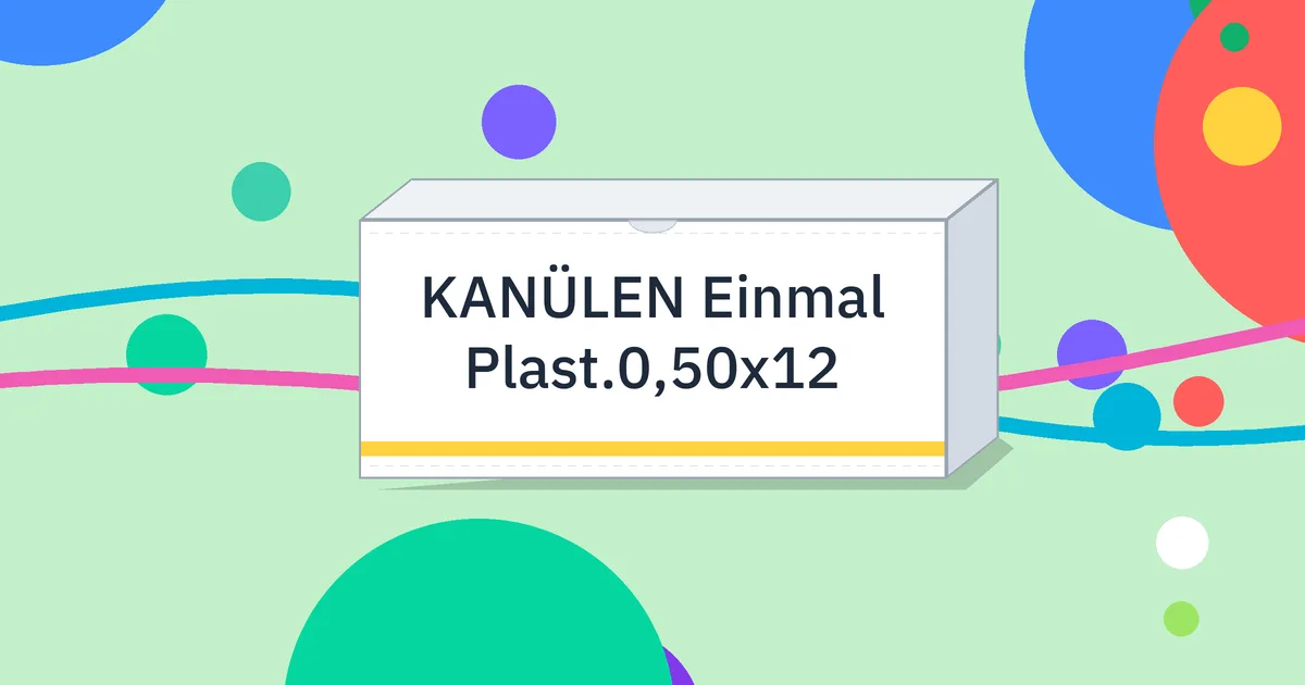Symbolbild: Packung mit der Aufschrift KANÜLEN Einmal Plast.0,50x12 (PZN 01965308) – Verfügbarkeit und Bezug in Apotheken in Frankfurt am Main