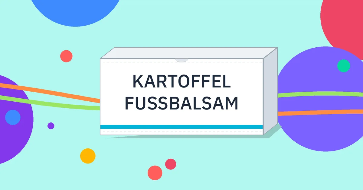 Symbolbild: Packung mit der Aufschrift KARTOFFEL FUSSBALSAM (PZN 19981259) – Verfügbarkeit und Bezug in Apotheken in Frankfurt am Main