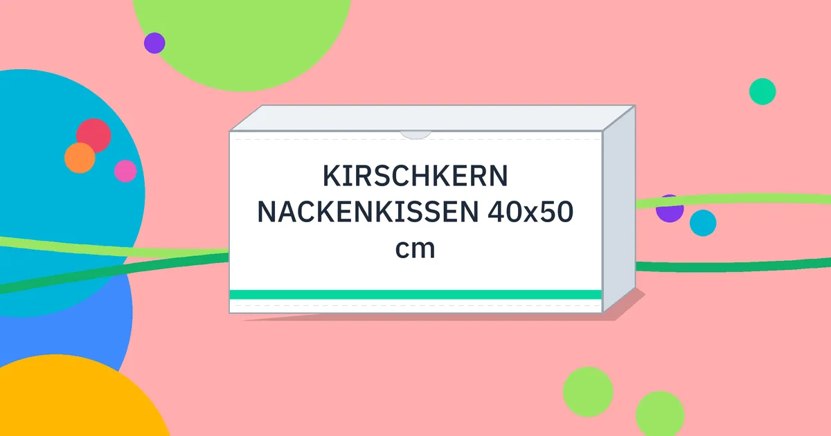Symbolbild: Packung mit der Aufschrift KIRSCHKERN NACKENKISSEN 40x50 cm (PZN 00466075) – Verfügbarkeit und Bezug in Apotheken in Frankfurt am Main