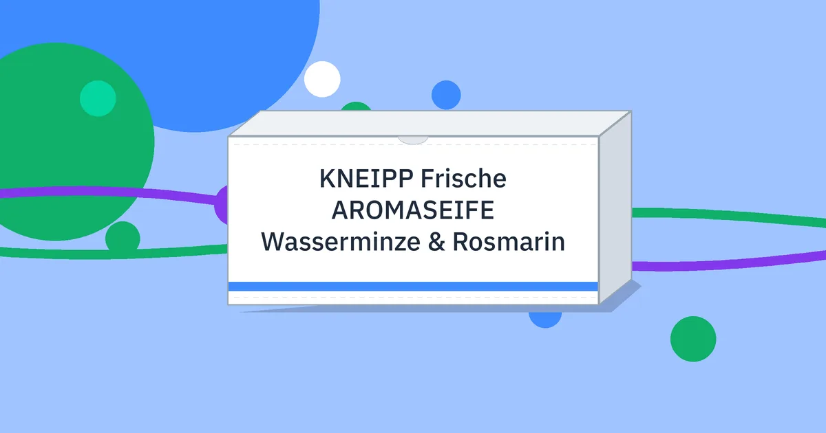 Symbolbild: Packung mit der Aufschrift KNEIPP Frische AROMASEIFE Wasserminze & Rosmarin (PZN 20545612) – Verfügbarkeit und Bezug in Apotheken in Frankfurt am Main