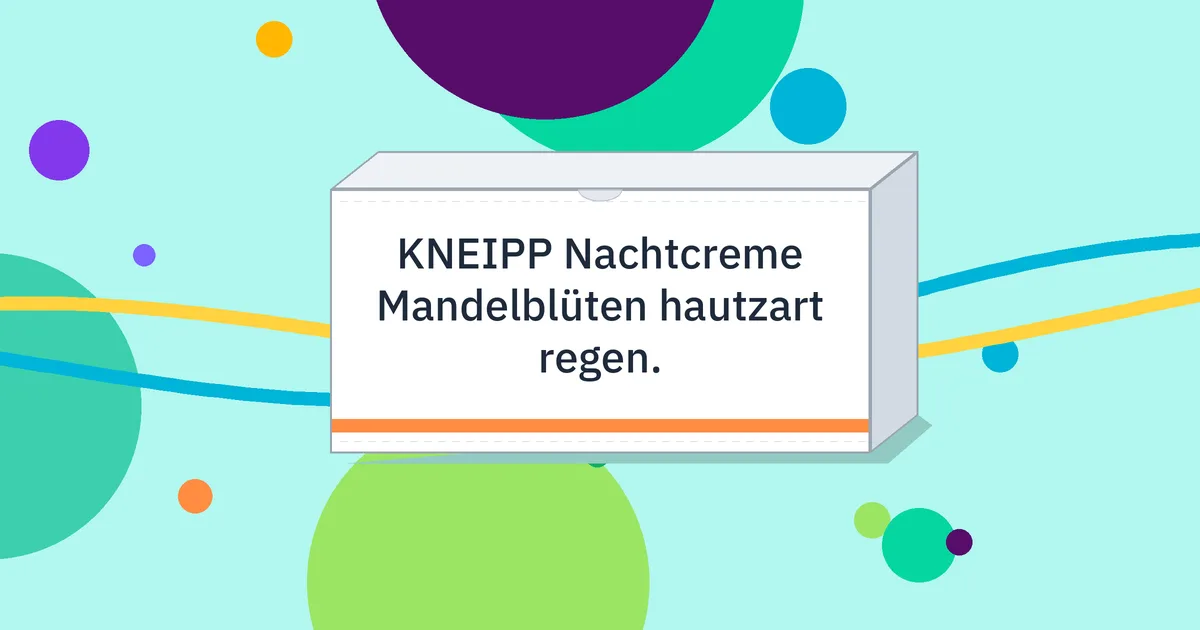 Symbolbild: Packung mit der Aufschrift KNEIPP Nachtcreme Mandelblüten hautzart regen. (PZN 06057656) – Verfügbarkeit und Bezug in Apotheken in Frankfurt am Main