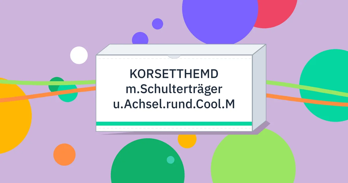 Symbolbild: Packung mit der Aufschrift KORSETTHEMD m.Schulterträger u.Achsel.rund.Cool.M (PZN 09639258) – Verfügbarkeit und Bezug in Apotheken in Frankfurt am Main