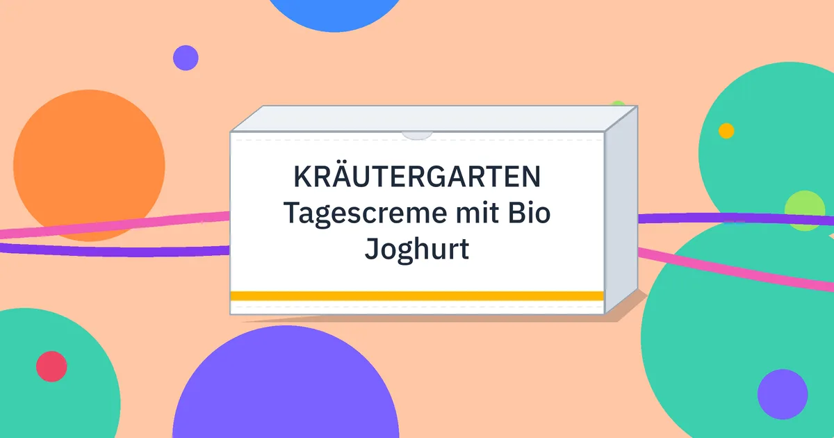 Symbolbild: Packung mit der Aufschrift KRÄUTERGARTEN Tagescreme mit Bio Joghurt (PZN 14292302) – Verfügbarkeit und Bezug in Apotheken in Frankfurt am Main