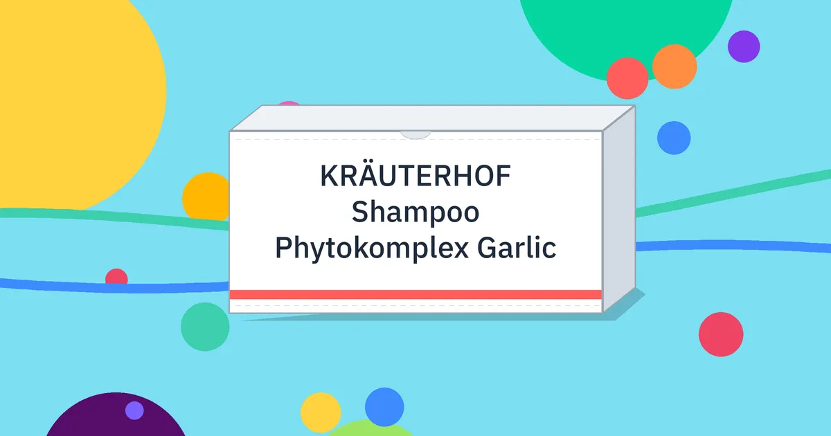 Symbolbild: Packung mit der Aufschrift KRÄUTERHOF Shampoo Phytokomplex Garlic (PZN 14412410) – Verfügbarkeit und Bezug in Apotheken in Frankfurt am Main