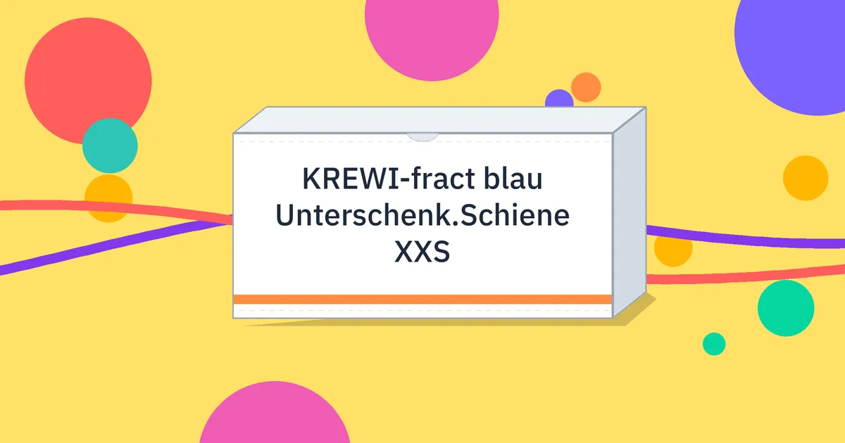 Symbolbild: Packung mit der Aufschrift KREWI-fract blau Unterschenk.Schiene XXS (PZN 17300137) – Verfügbarkeit und Bezug in Apotheken in Frankfurt am Main