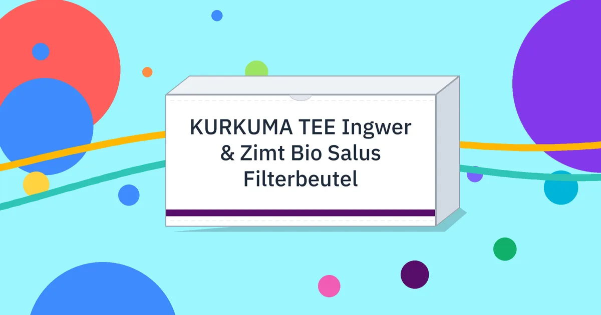 Symbolbild: Packung mit der Aufschrift KURKUMA TEE Ingwer & Zimt Bio Salus Filterbeutel (PZN 17928924) – Verfügbarkeit und Bezug in Apotheken in Frankfurt am Main
