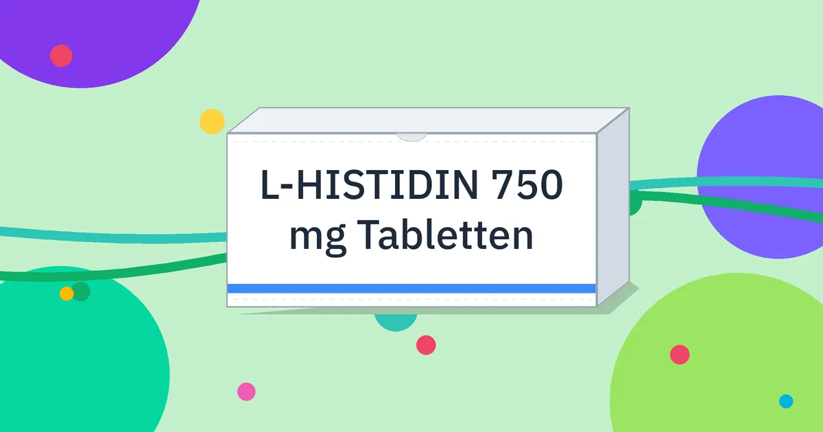Symbolbild: Packung mit der Aufschrift L-HISTIDIN 750 mg Tabletten (PZN 16119855) – Verfügbarkeit und Bezug in Apotheken in Frankfurt am Main