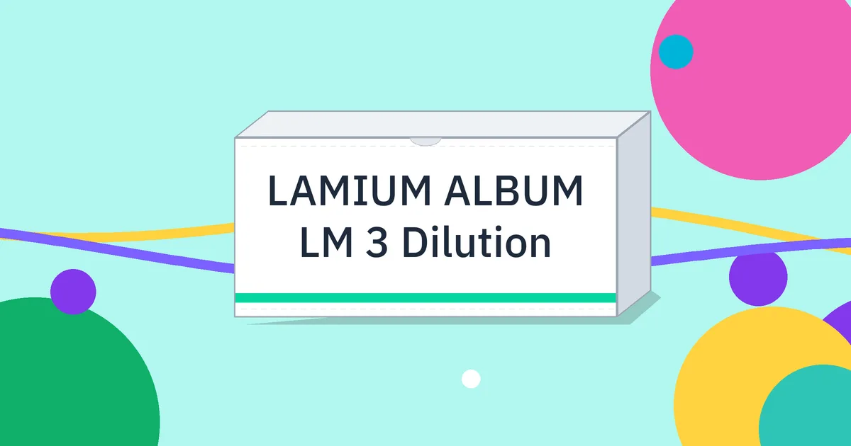 Symbolbild: Packung mit der Aufschrift LAMIUM ALBUM LM 3 Dilution (PZN 13521634) – Verfügbarkeit und Bezug in Apotheken in Frankfurt am Main