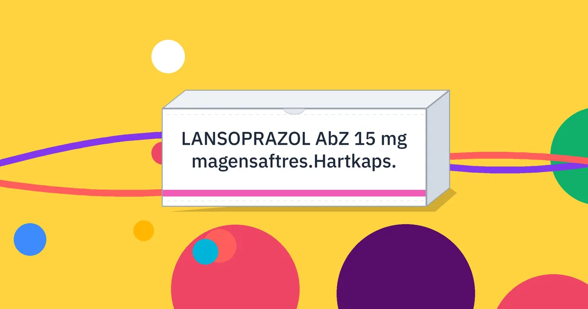 Symbolbild: Packung mit der Aufschrift LANSOPRAZOL AbZ 15 mg magensaftres.Hartkaps. (PZN 04317461) – Verfügbarkeit und Bezug in Apotheken in Frankfurt am Main