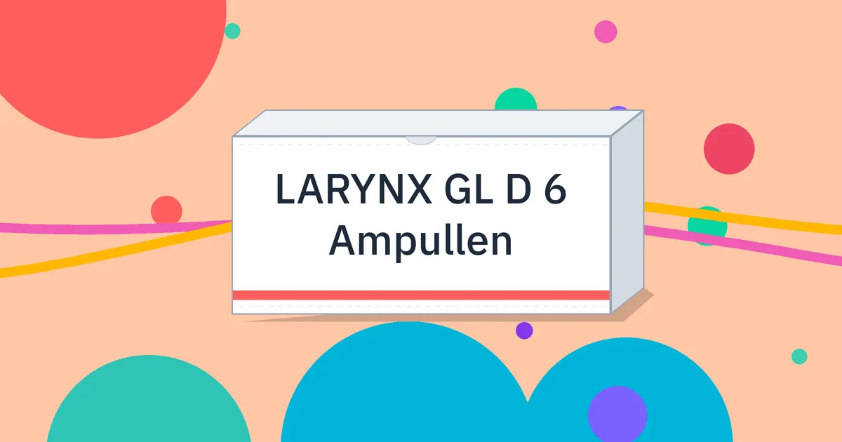 Symbolbild: Packung mit der Aufschrift LARYNX GL D 6 Ampullen (PZN 02880703) – Verfügbarkeit und Bezug in Apotheken in Frankfurt am Main