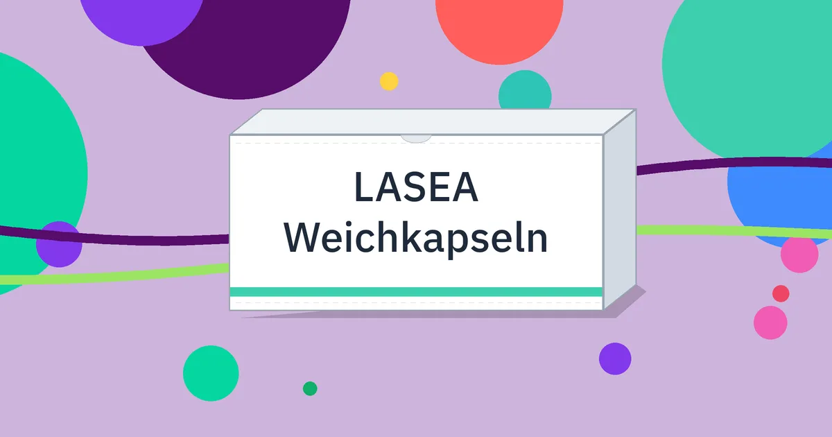 Symbolbild: Packung mit der Aufschrift LASEA Weichkapseln (PZN 05489632) – Verfügbarkeit und Bezug in Apotheken in Frankfurt am Main