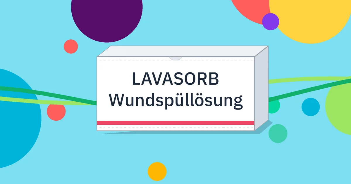 Symbolbild: Packung mit der Aufschrift LAVASORB Wundspüllösung (PZN 01341743) – Verfügbarkeit und Bezug in Apotheken in Frankfurt am Main