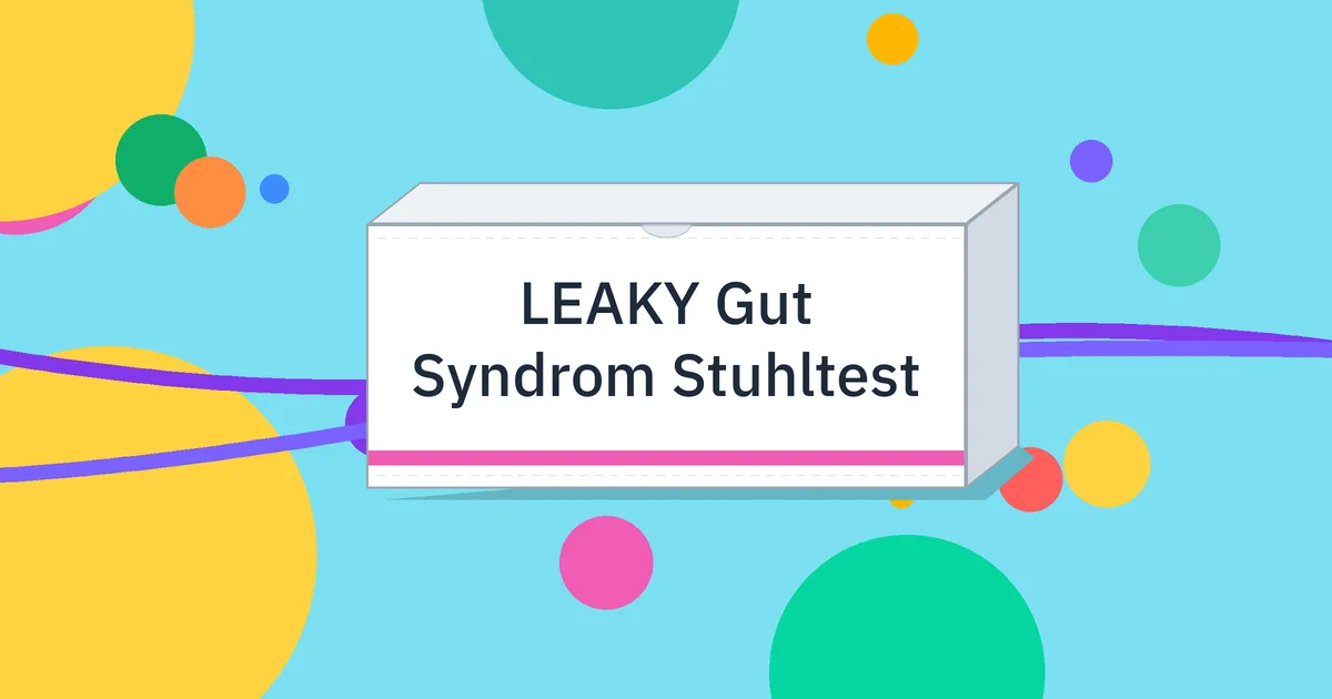 Symbolbild: Packung mit der Aufschrift LEAKY Gut Syndrom Stuhltest (PZN 19971574) – Verfügbarkeit und Bezug in Apotheken in Frankfurt am Main