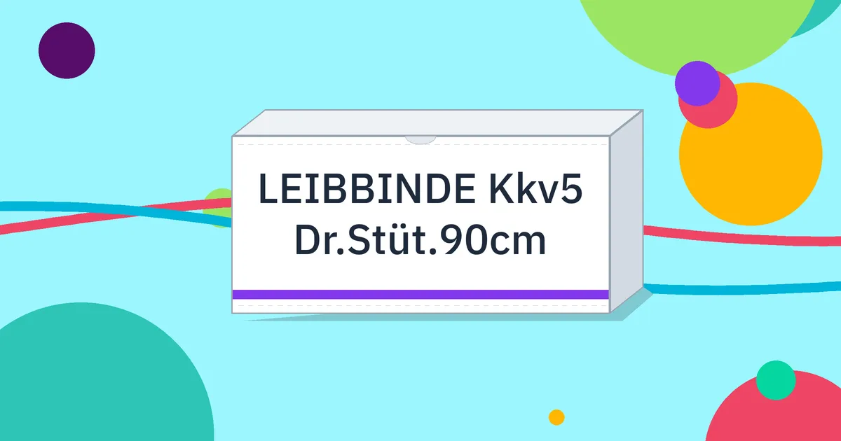 Symbolbild: Packung mit der Aufschrift LEIBBINDE Kkv5 Dr.Stüt.90cm (PZN 01732165) – Verfügbarkeit und Bezug in Apotheken in Frankfurt am Main