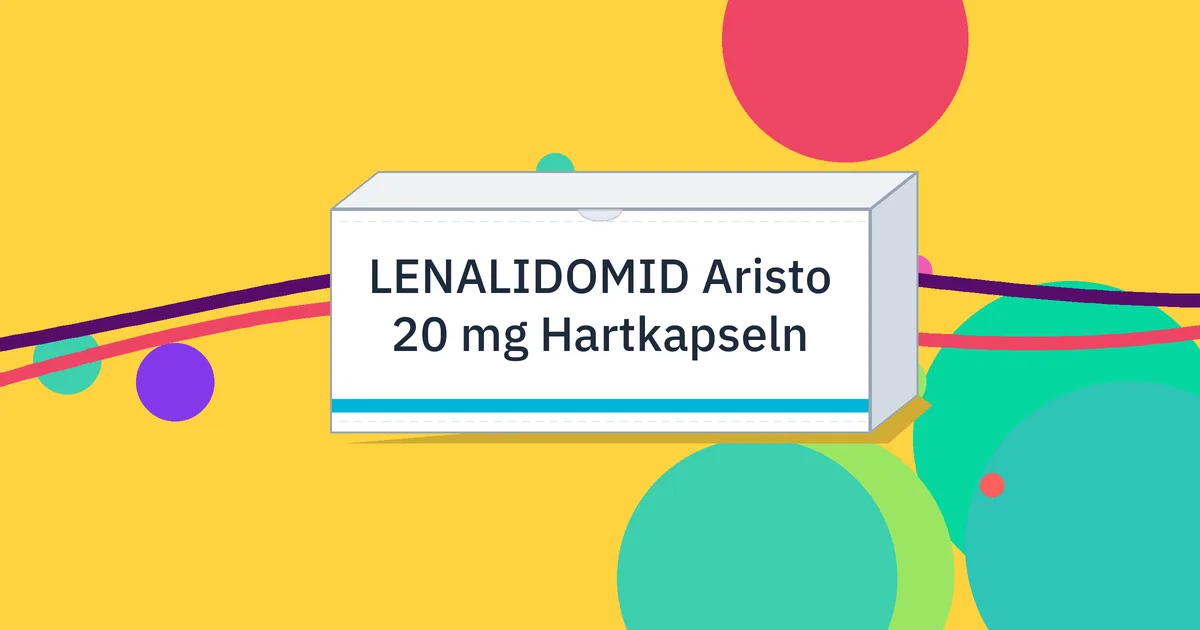Symbolbild: Packung mit der Aufschrift LENALIDOMID Aristo 20 mg Hartkapseln (PZN 17574001) – Verfügbarkeit und Bezug in Apotheken in Frankfurt am Main
