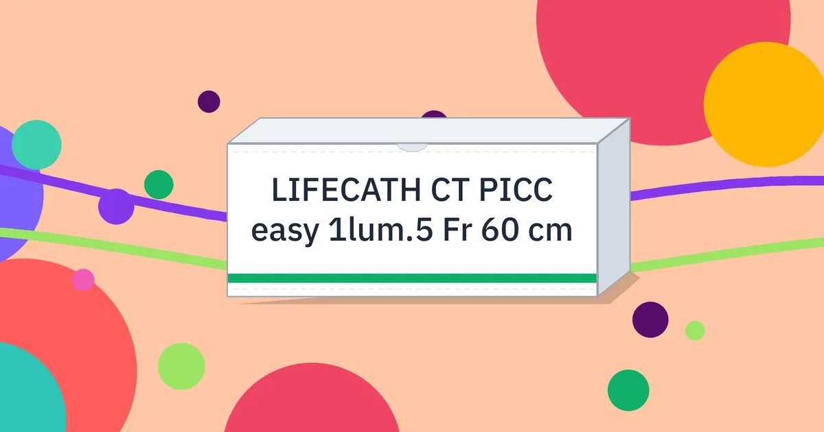 Symbolbild: Packung mit der Aufschrift LIFECATH CT PICC easy 1lum.5 Fr 60 cm (PZN 15209674) – Verfügbarkeit und Bezug in Apotheken in Frankfurt am Main