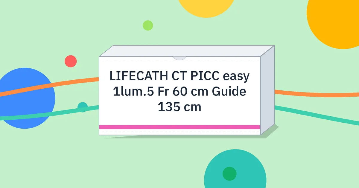 Symbolbild: Packung mit der Aufschrift LIFECATH CT PICC easy 1lum.5 Fr 60 cm Guide 135 cm (PZN 17610843) – Verfügbarkeit und Bezug in Apotheken in Frankfurt am Main