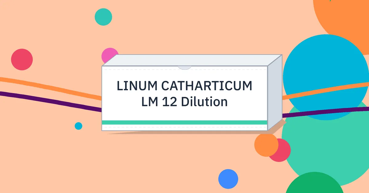 Symbolbild: Packung mit der Aufschrift LINUM CATHARTICUM LM 12 Dilution (PZN 13530107) – Verfügbarkeit und Bezug in Apotheken in Frankfurt am Main