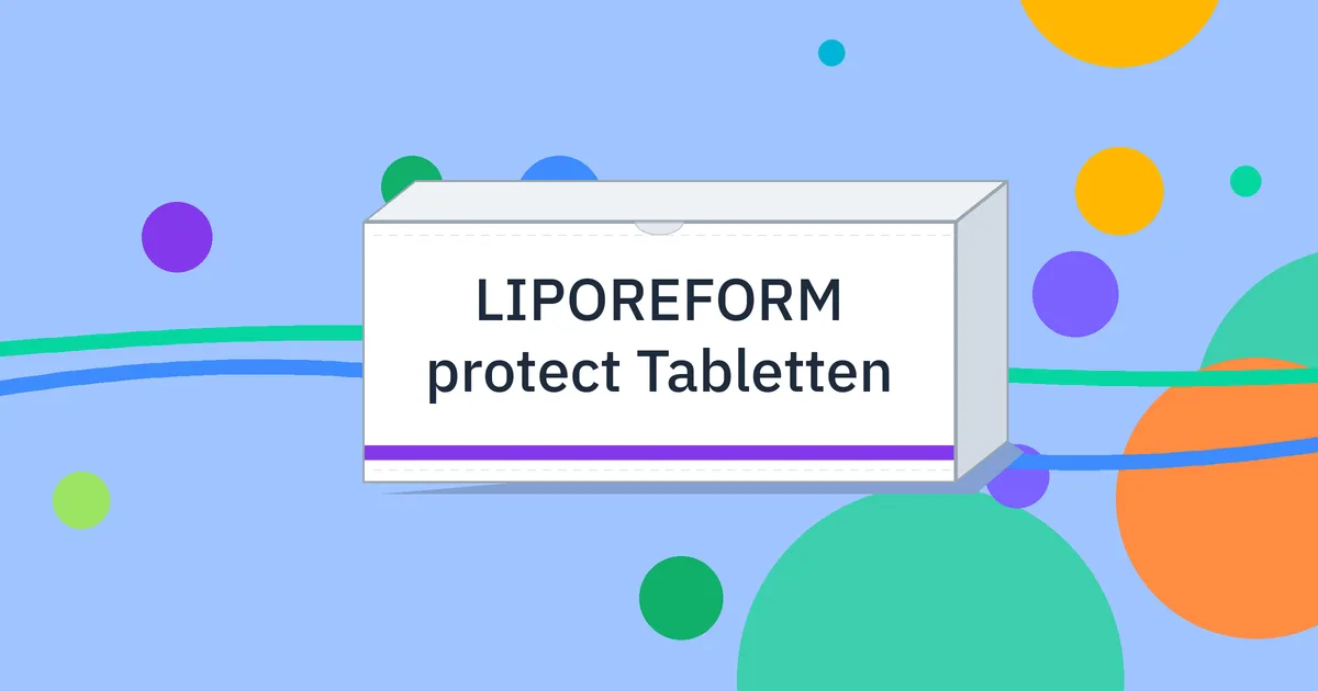 Symbolbild: Packung mit der Aufschrift LIPOREFORM protect Tabletten (PZN 19775152) – Verfügbarkeit und Bezug in Apotheken in Frankfurt am Main