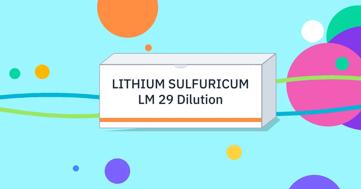 Symbolbild: Packung mit der Aufschrift LITHIUM SULFURICUM LM 29 Dilution (PZN 12933139) – Verfügbarkeit und Bezug in Apotheken in Frankfurt am Main